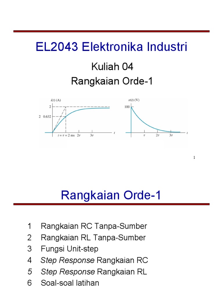Respon Rangkaian Orde-1 RC dan RL | PDF | Sains & Matematika