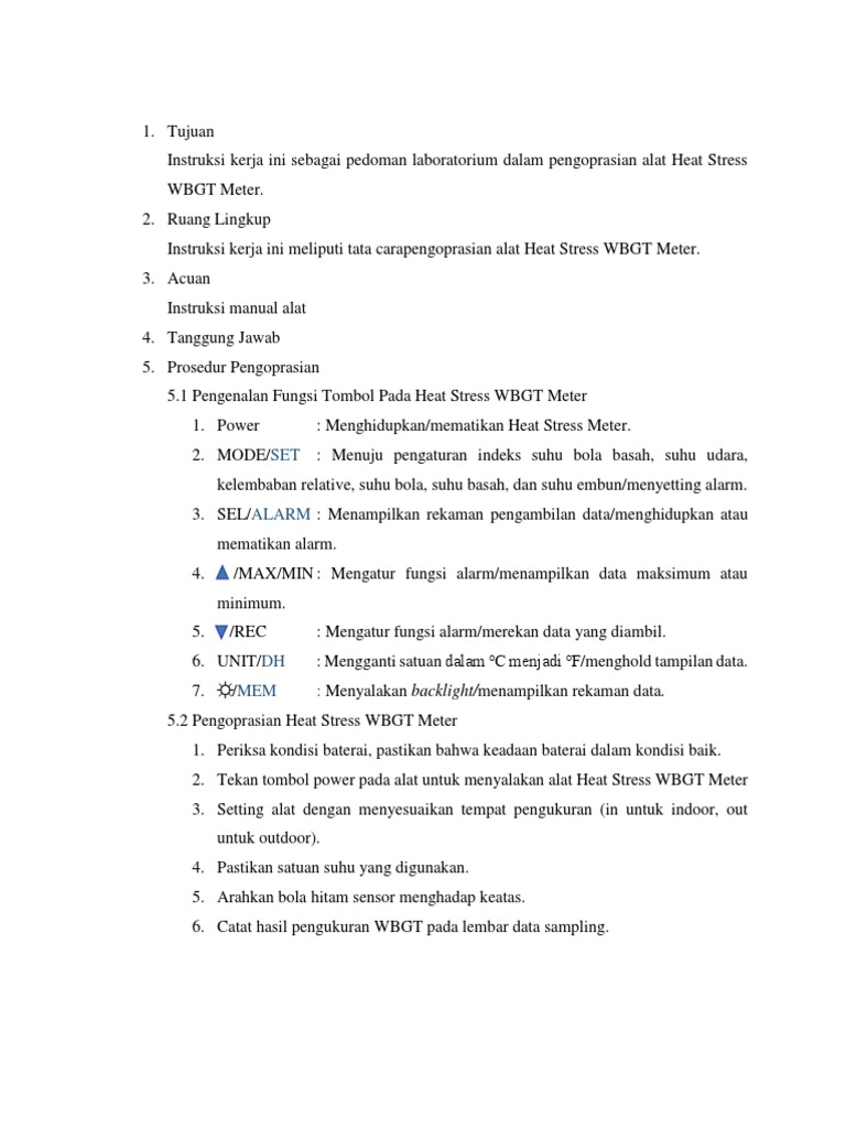 Instruksi Kerja ISBB | PDF
