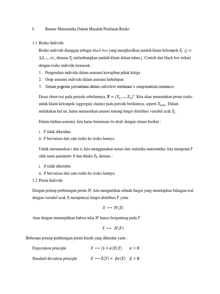 Rumus Matematika Dalam Masalah Penilaian Risiko | PDF