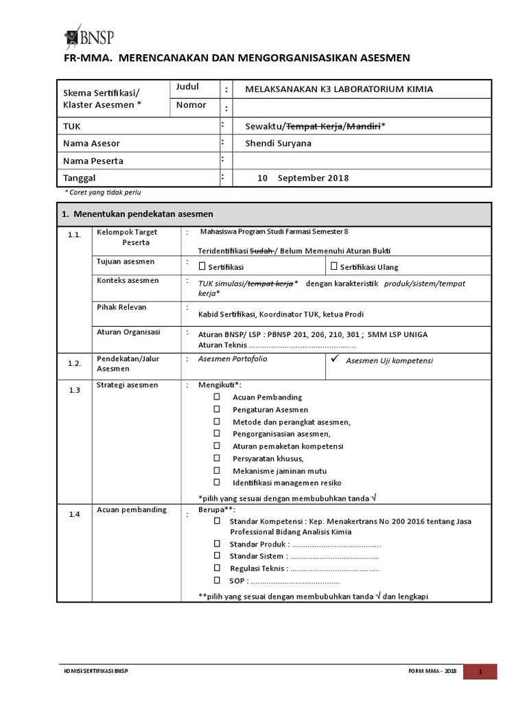 Form FR - Mma-01 Gabung | PDF