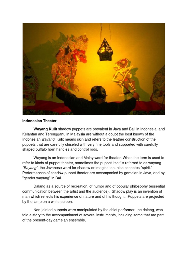 Wayang Kulit | PDF | Performing Arts | Musical Instruments