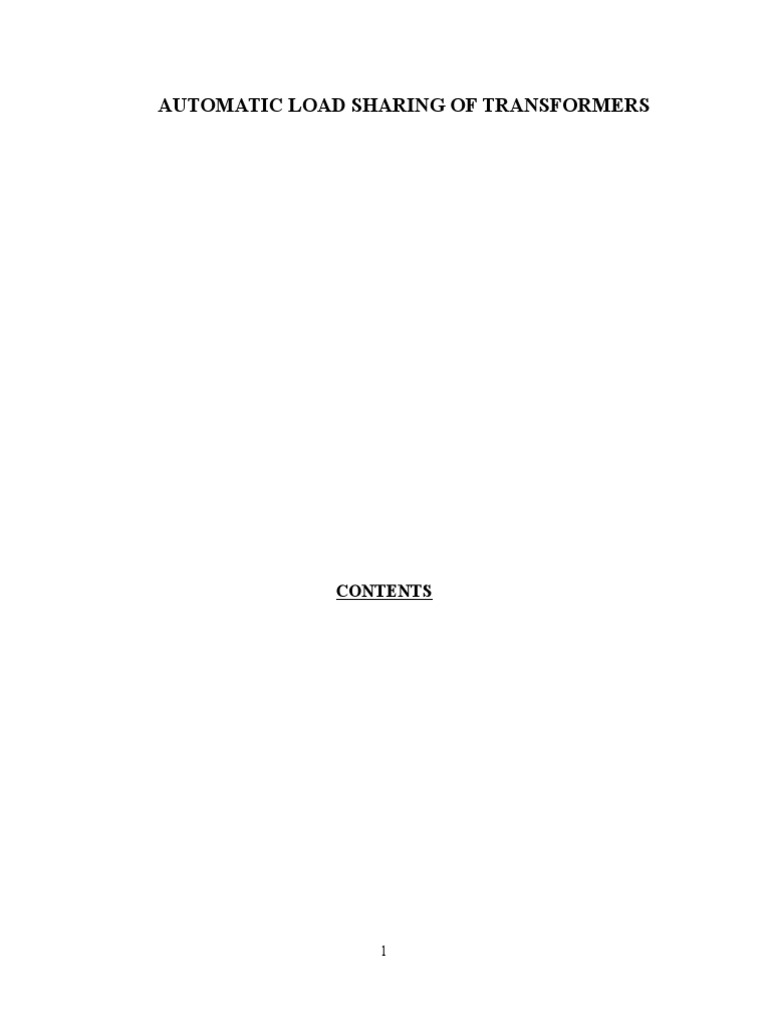 Automatic Load Sharing Transformer | PDF | Microcontroller | Random ...