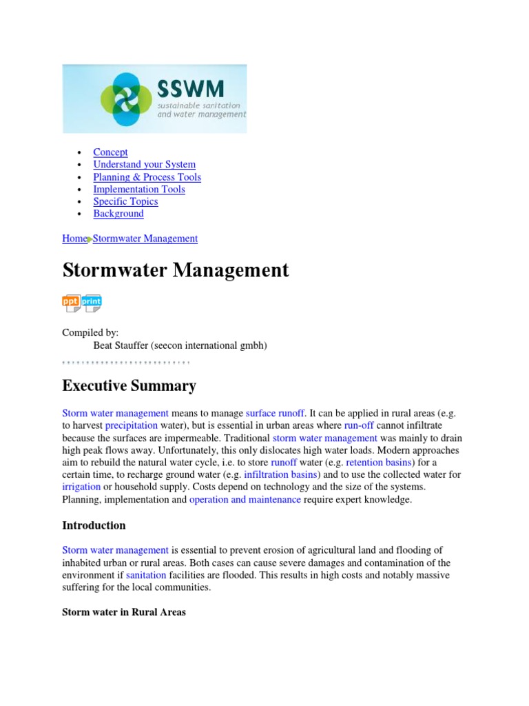 Stormwater Management: Executive Summary | PDF | Stormwater | Surface Runoff