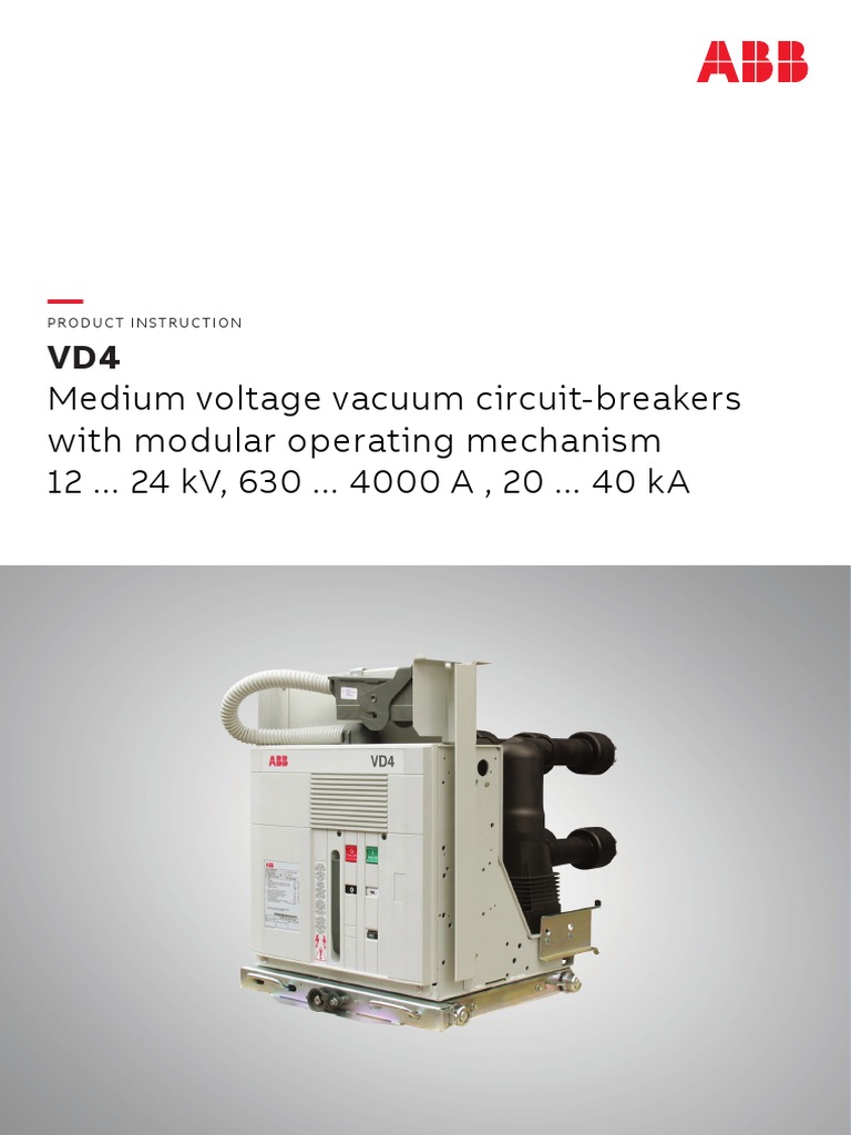 ABB Vaccum CB VD4 12kV 24KV Brochure PDF | PDF | Electric Arc ...