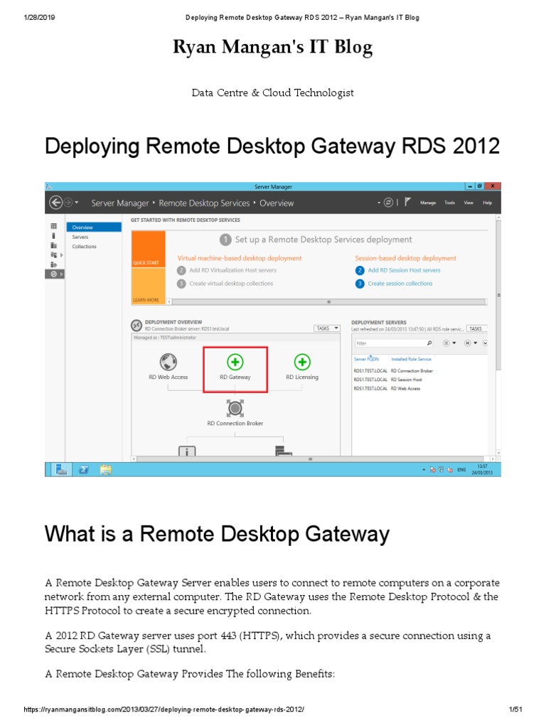 Deploying Remote Desktop Gateway RDS 2012 - Ryan Mangan's IT Blog | PDF ...