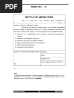 Medical Fitness Certificate - ANNEXURE H | PDF