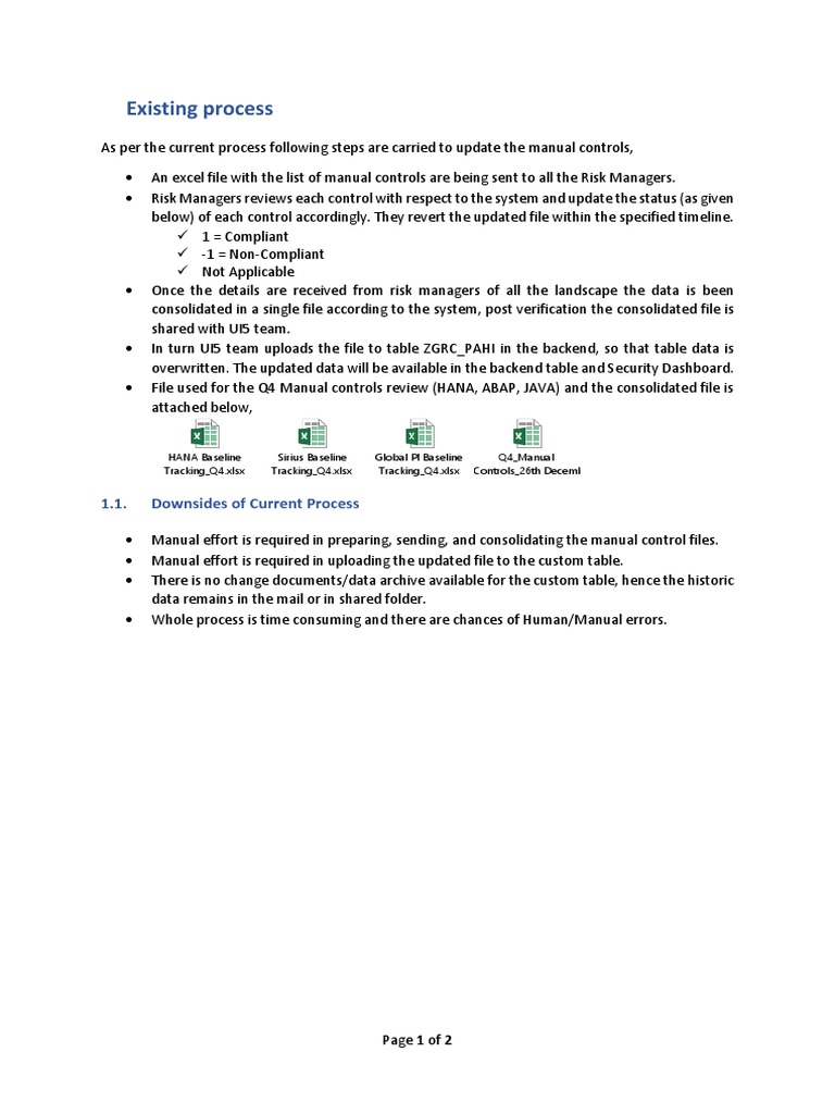 Existing Process: 1.1. Downsides of Current Process | PDF | Computer ...
