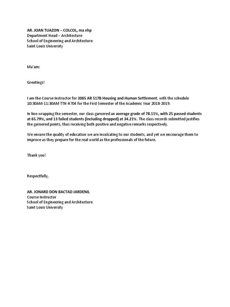 Letter of Explanation | PDF