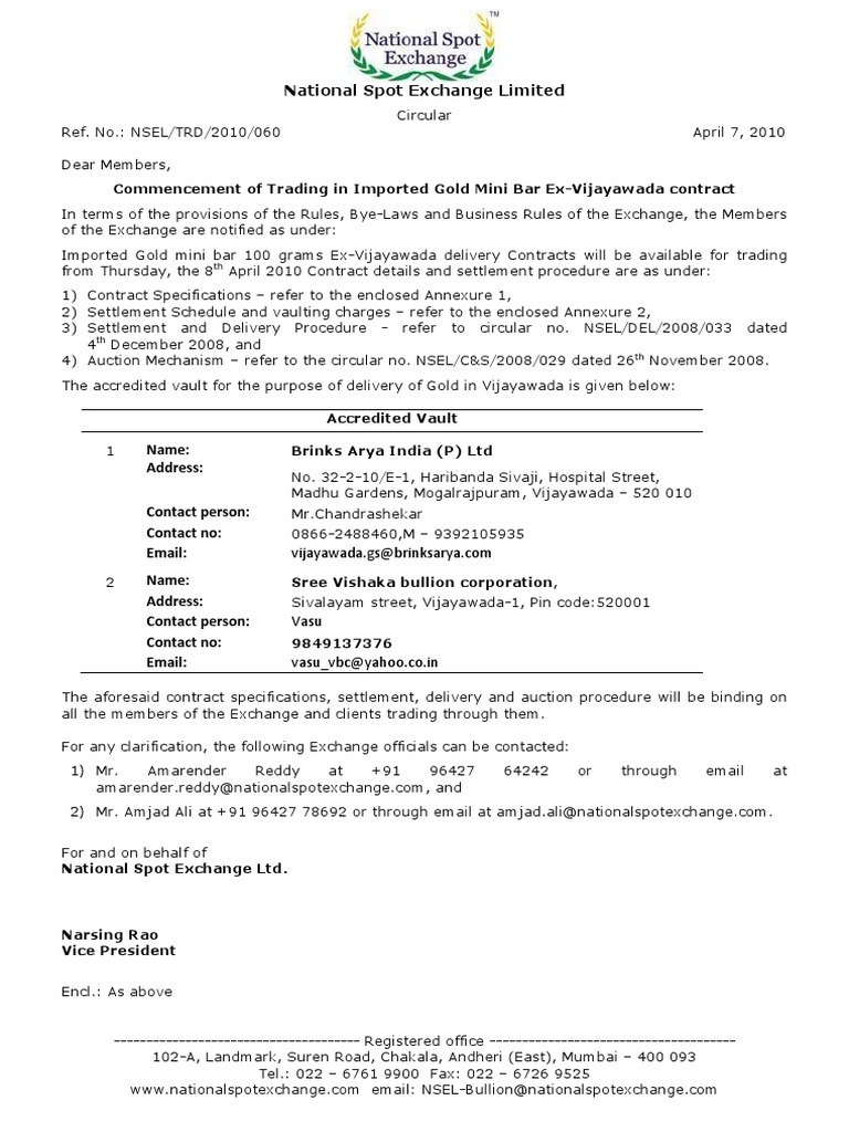 060-2010 Nsel Scam | PDF | Financial Transaction | Gold As An Investment