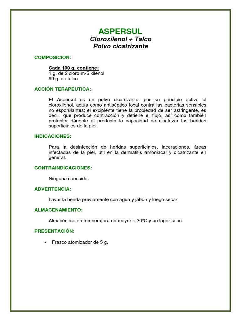 Principio Activo Del Aspersul | PDF