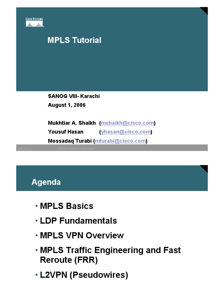 MPLS Tutorial Slides | PDF | Multiprotocol Label Switching | Networking