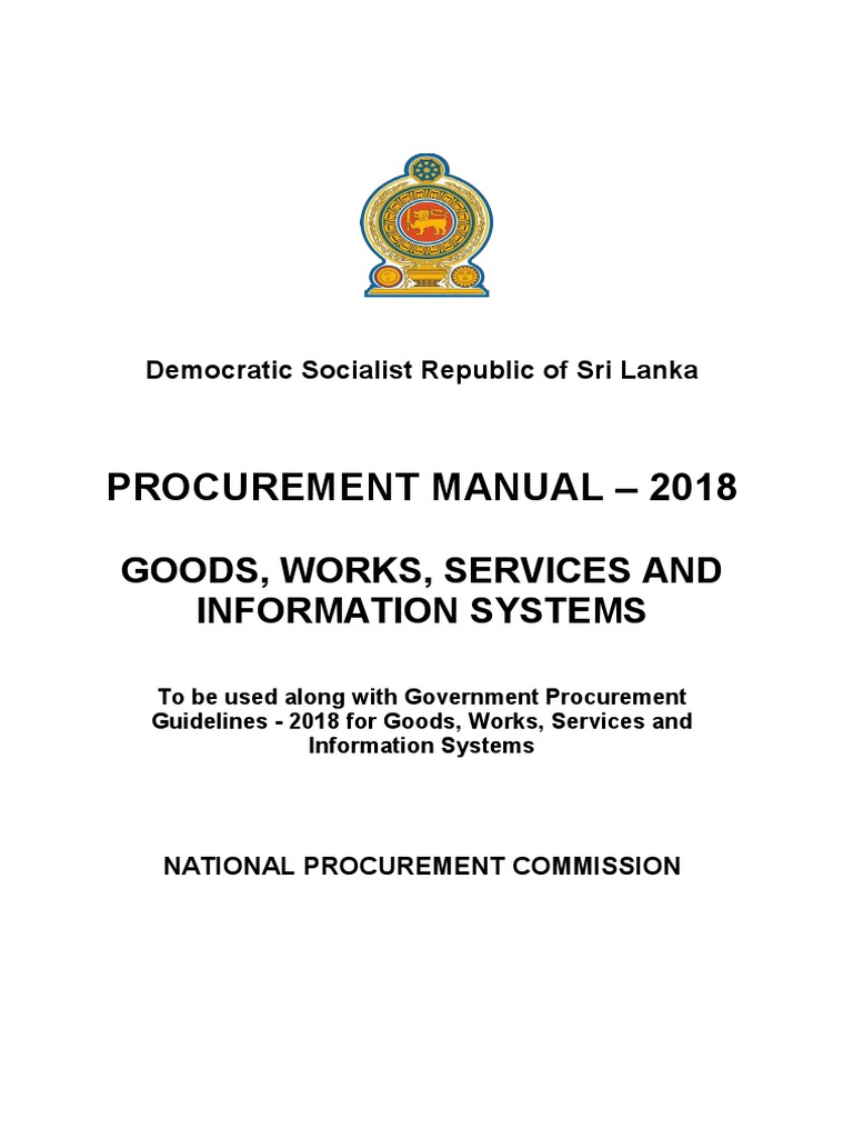 Procurement Manual 2018 PDF | PDF | Procurement | Information Security