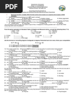 BPP 1st Quarter Exam Questions | PDF | Baking | Flour