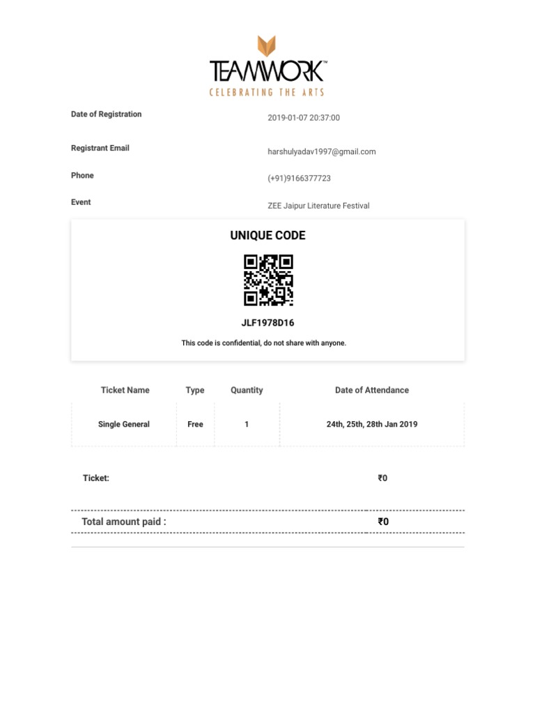 Unique Code: Date of Registration | PDF