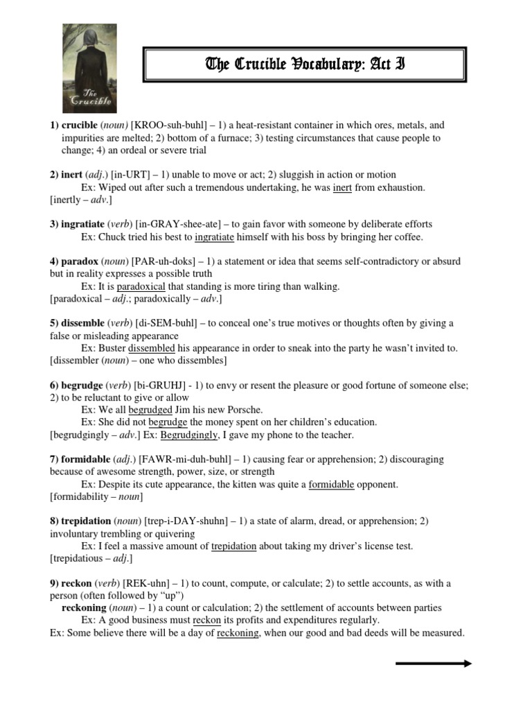 The Crucible Vocabulary | Download Free PDF | Adjective | Semantic Units