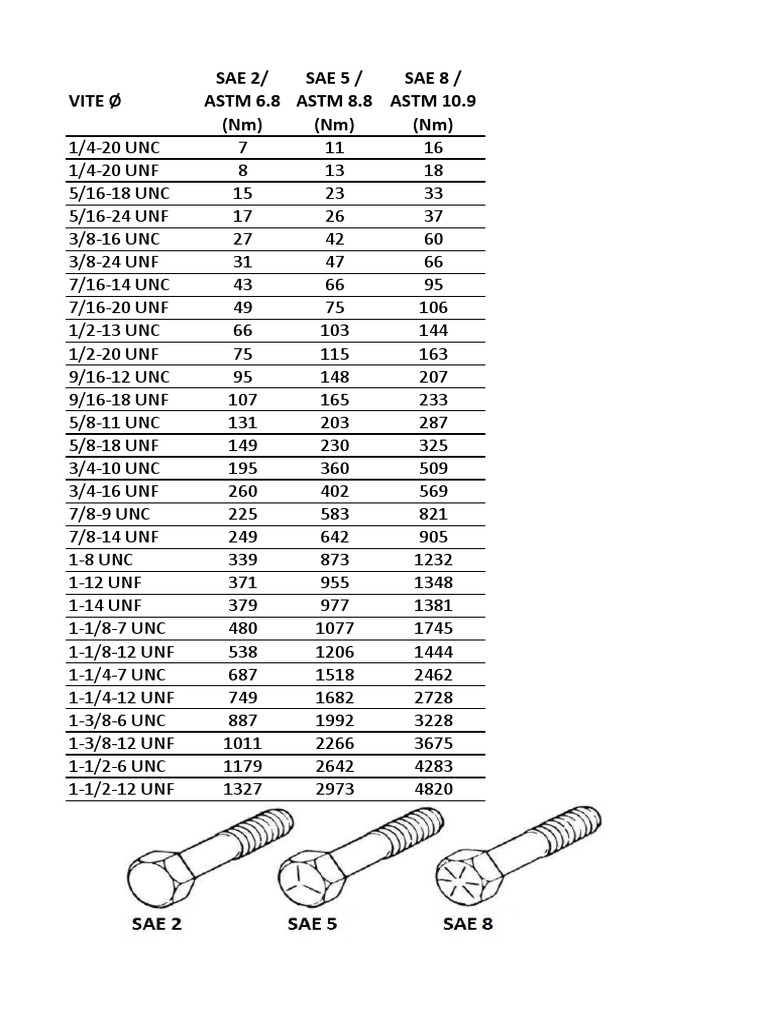 Coppia Serraggio Vite Unc e Unf | PDF
