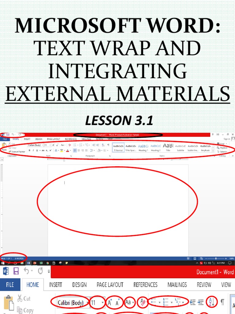 Microsoft Word:: Text Wrap and Integrating External Materials | PDF