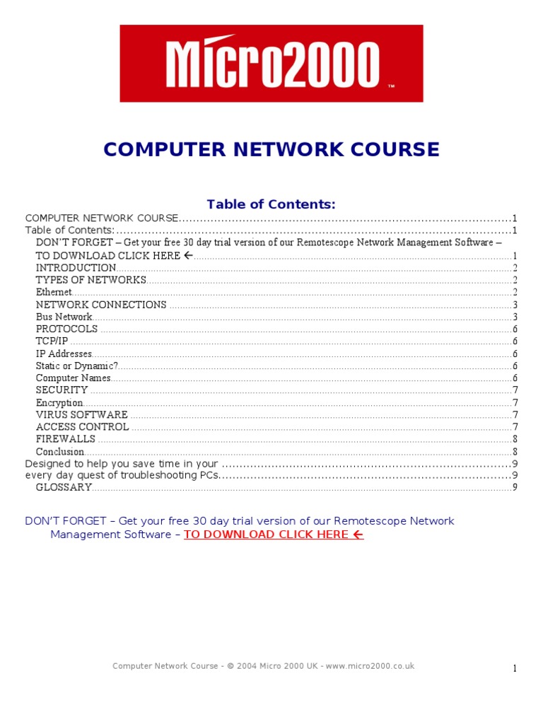 Complete Network Course Pdf Ip Address Computer Network