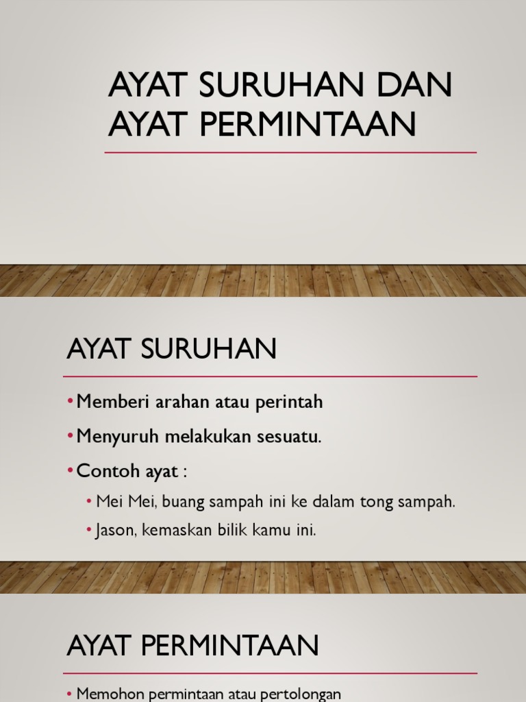 Ayat Suruhan Dan Ayat Permintaan | PDF