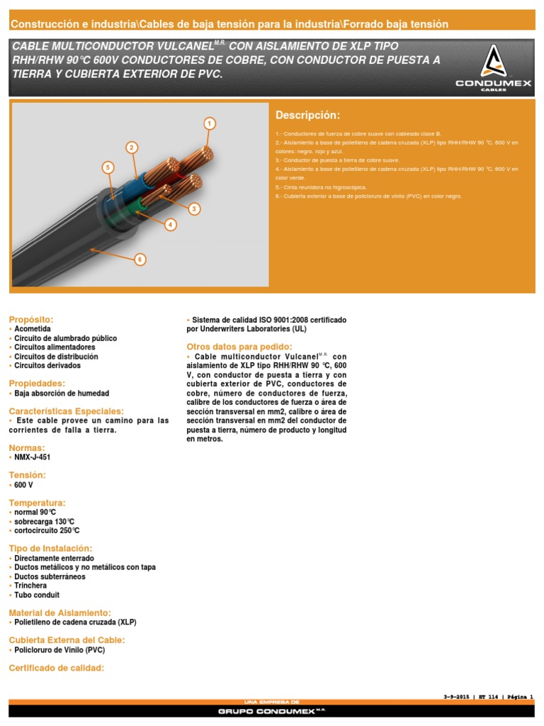 Catalogo de Cables Condumex | PDF | Cobre | Cableado eléctrico