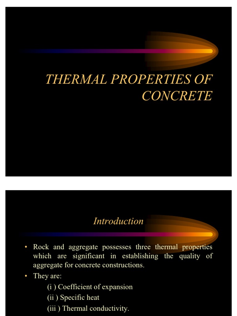 Thermal Properties of Concrete | PDF | Thermal Expansion | Thermal ...