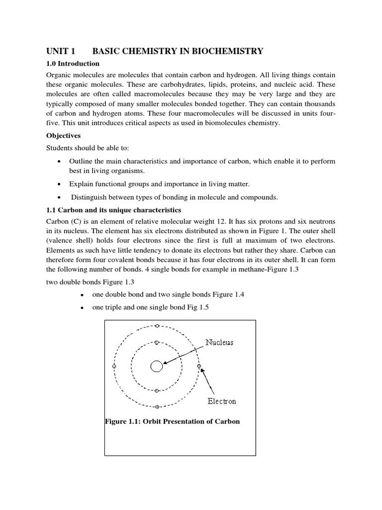 Unit 1 Basic Chemistry in Biochemistry | PDF | Functional Group | Isomer