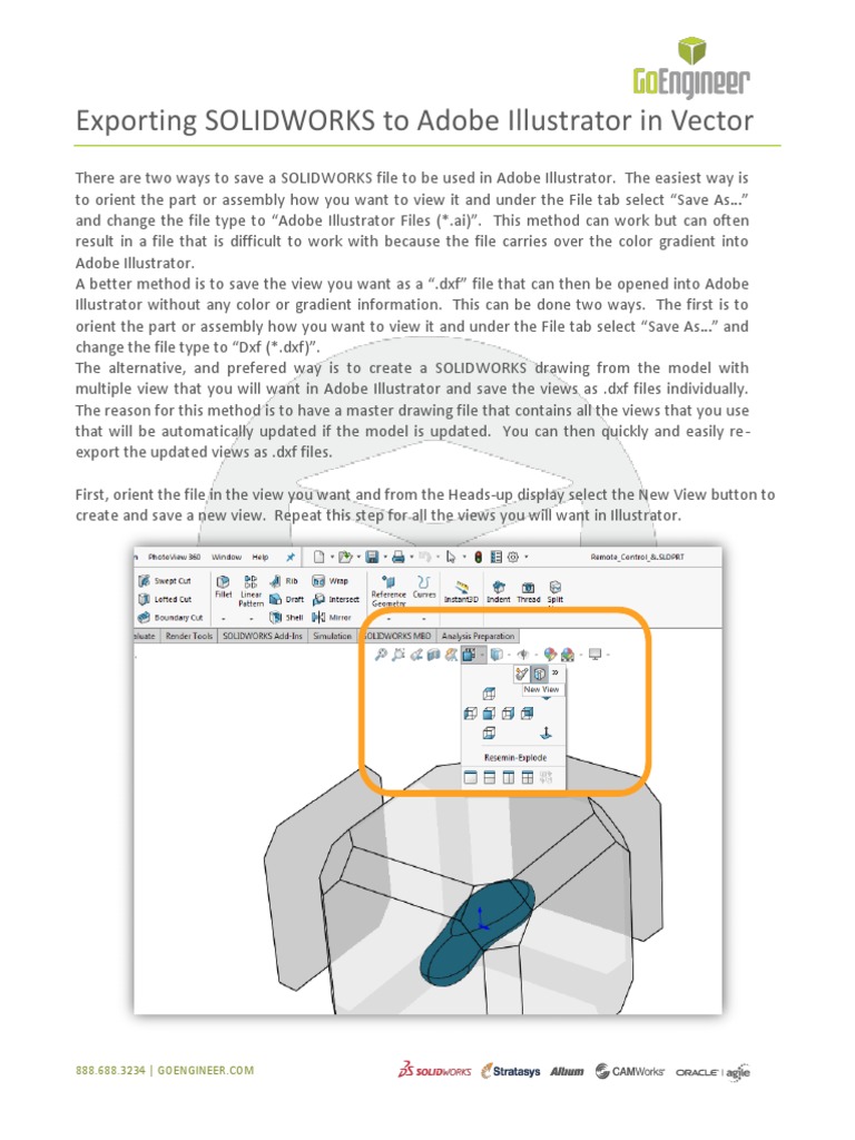 Exporting SOLIDWORKS Adobe Illustrator Vector | PDF