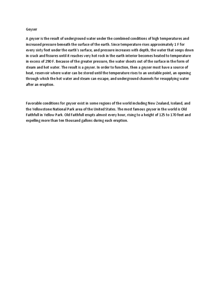 How Geysers Erupt and Form | PDF