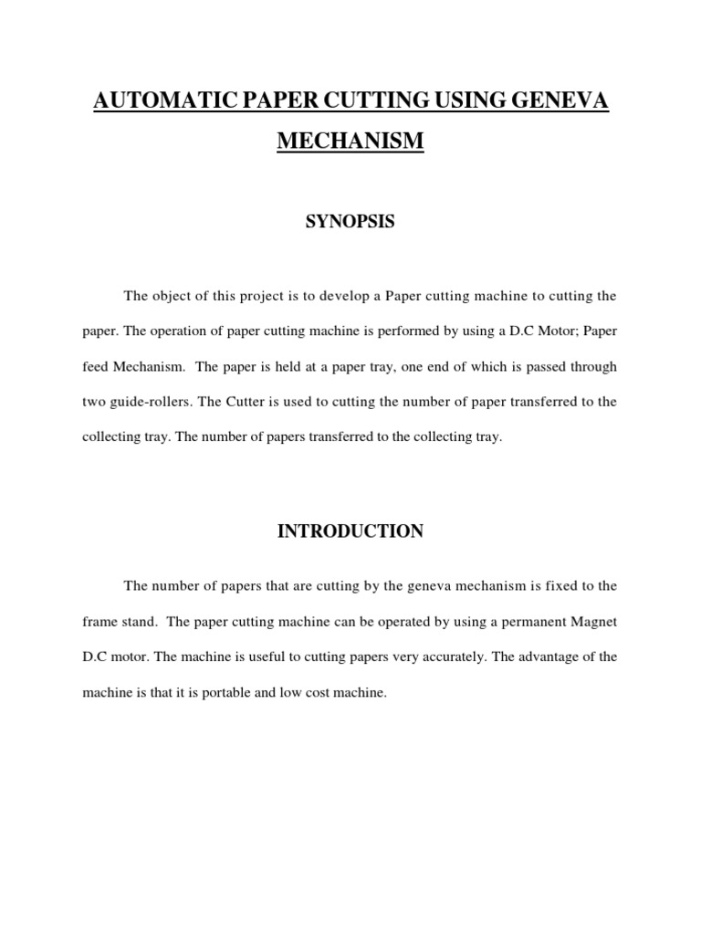 Automatic Paper Cutting Machine Design | PDF