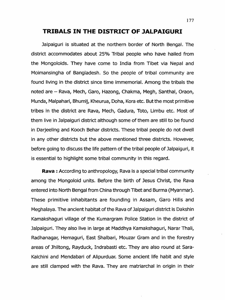 Tribes of Jalpaiguri District | PDF | Social Science | History