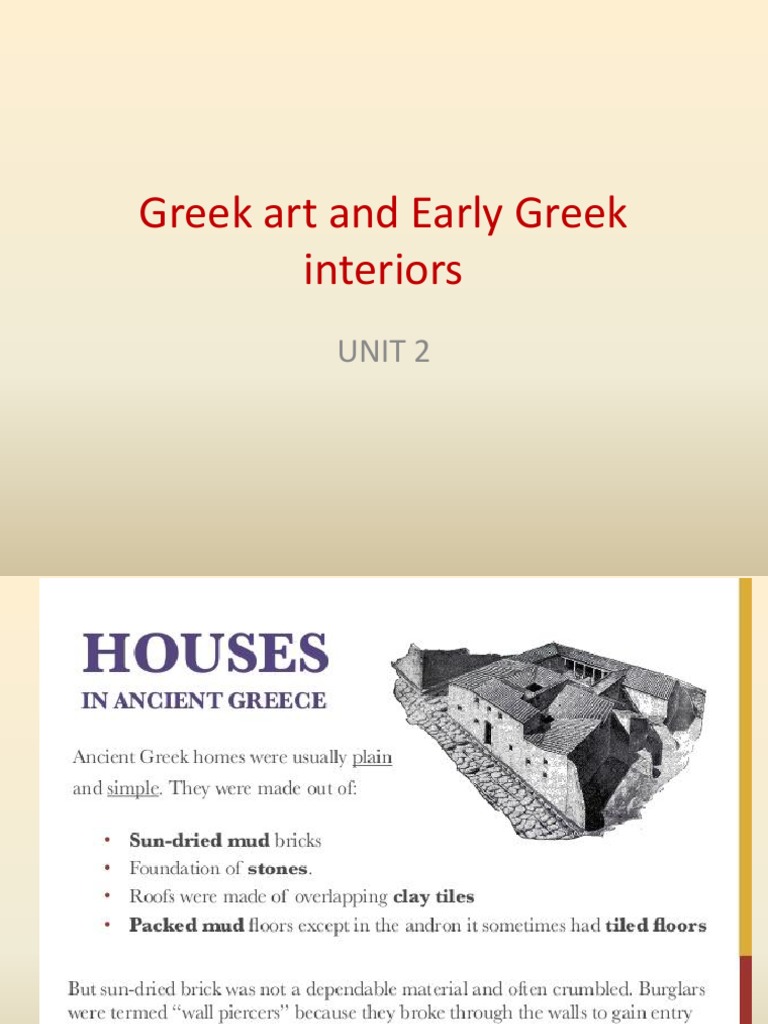 Greek Art and Early Greek Interiors | PDF