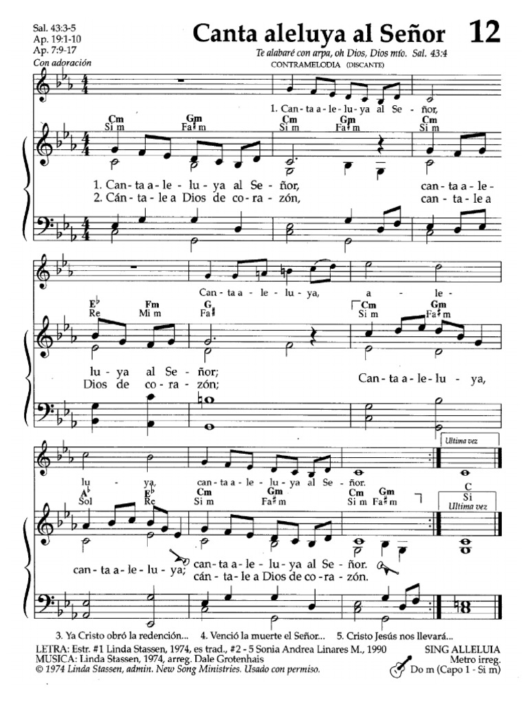 12 Canta Aleluya Al Señor Coral | PDF
