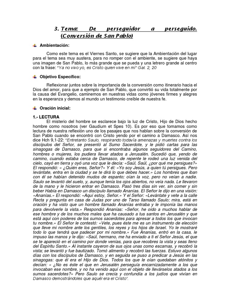 Conversión de San Pablo: De Perseguidor a Perseguido | PDF | Pablo el ...