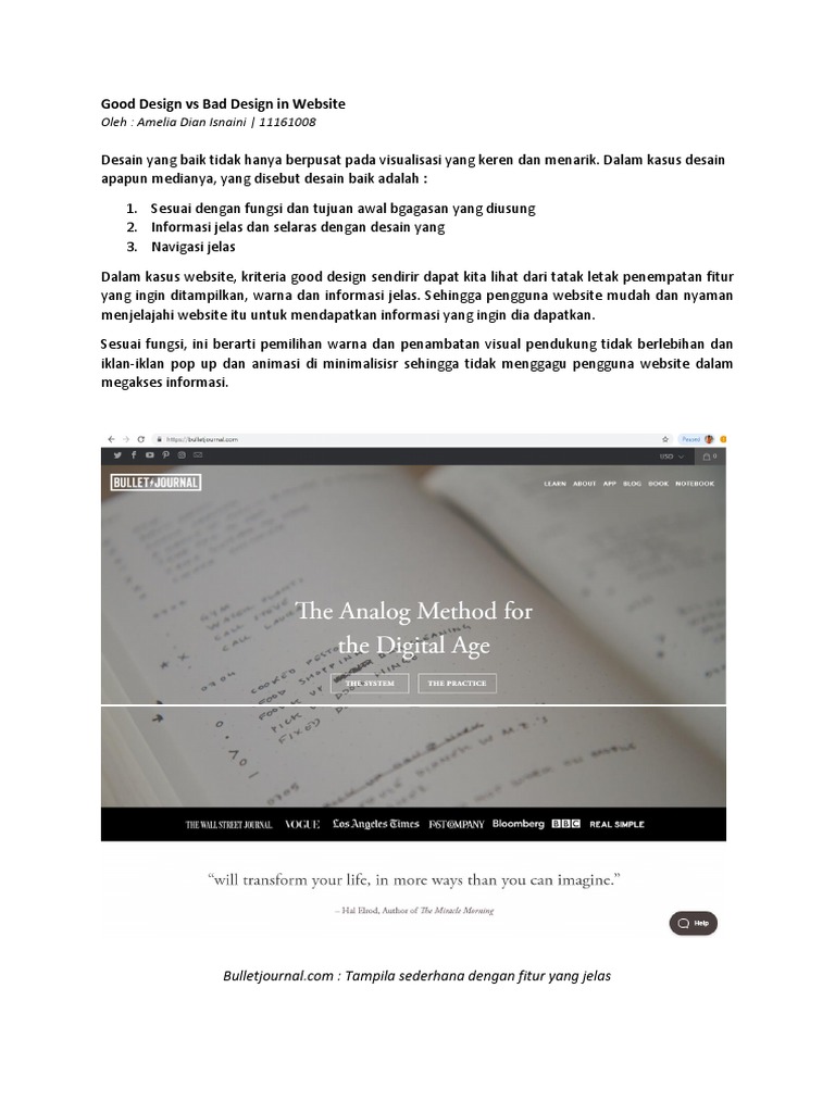 Good Design Vs Bad Design in Website | PDF