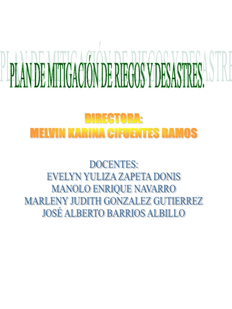 Plan de Mitigacion de Riesgos | PDF | Primeros auxilios | Evaluación