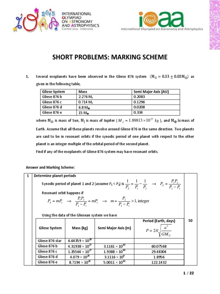 IOAA 2015 Data Analysis Problems Ver 20150730 - 1851 | PDF | Planets ...