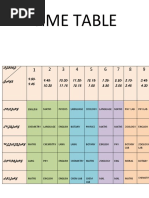 TIME TABLE Format | PDF
