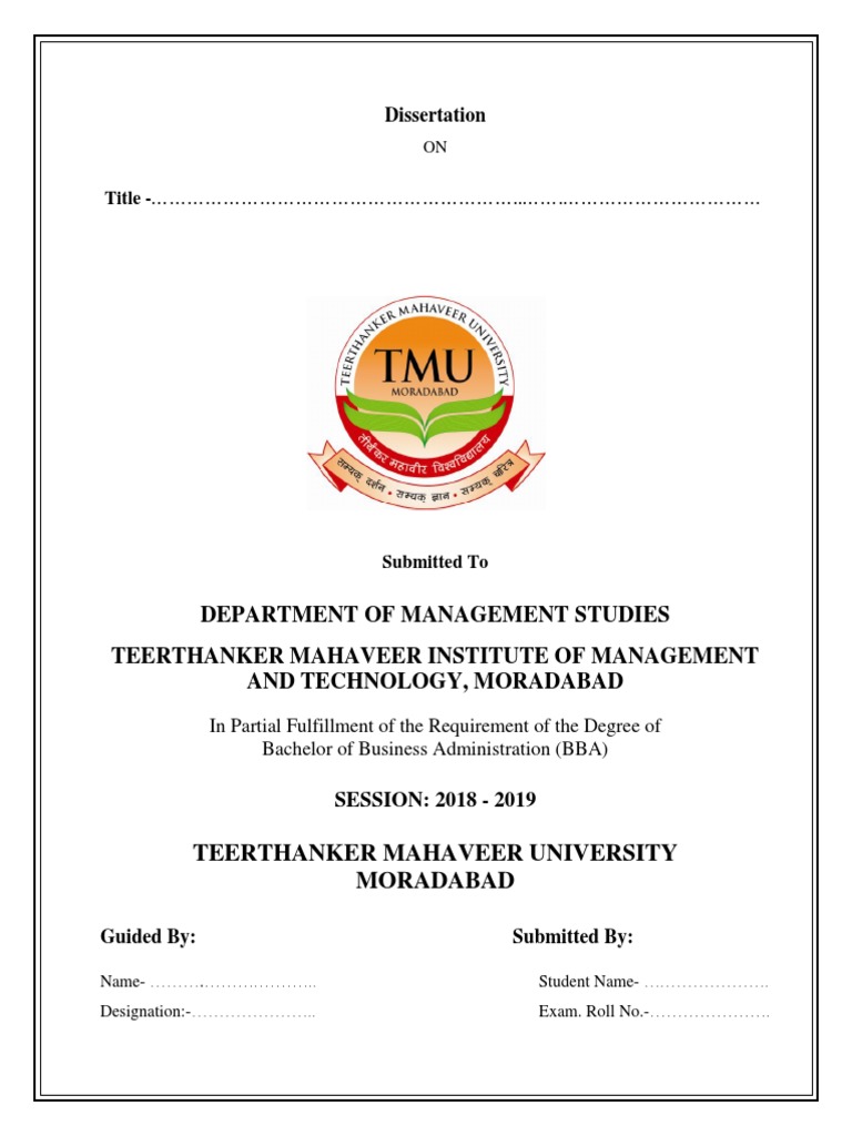 Dissertation: Title - .. . | PDF | Thesis | Master Of Business ...