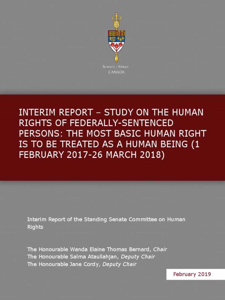 Interim Report For Study On The Human Rights of Federally-Sentenced ...