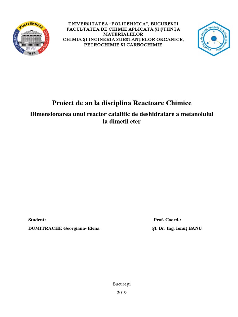 Proiect Reactoare | PDF