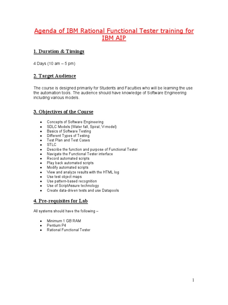 IBM Rational Functional Tester Training | PDF | Software Testing ...