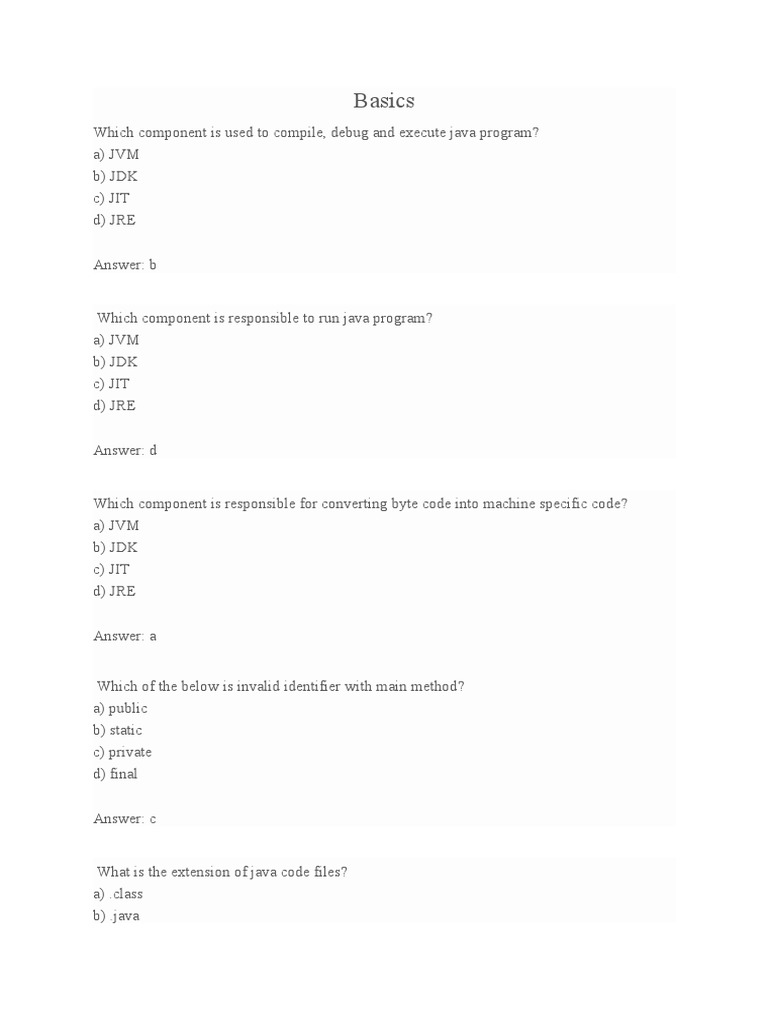 MCQ Basics and Control Statements | PDF | Java Virtual Machine | Control Flow