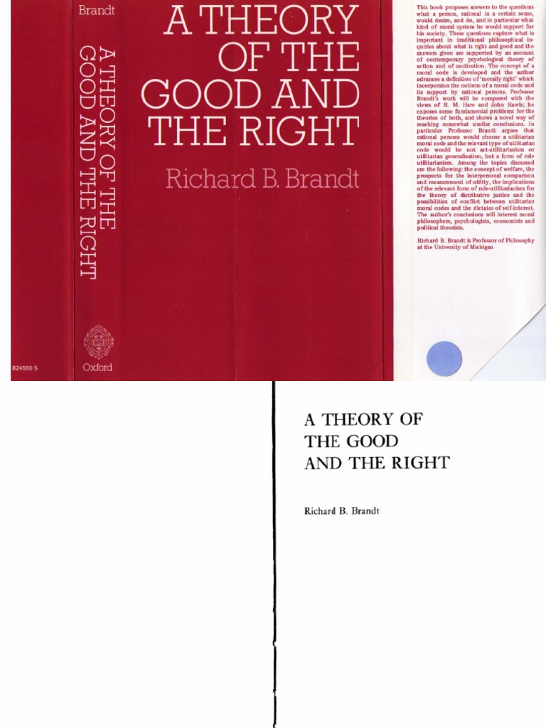 Richard B. Brandt - A Theory of The Good and Right PDF | PDF