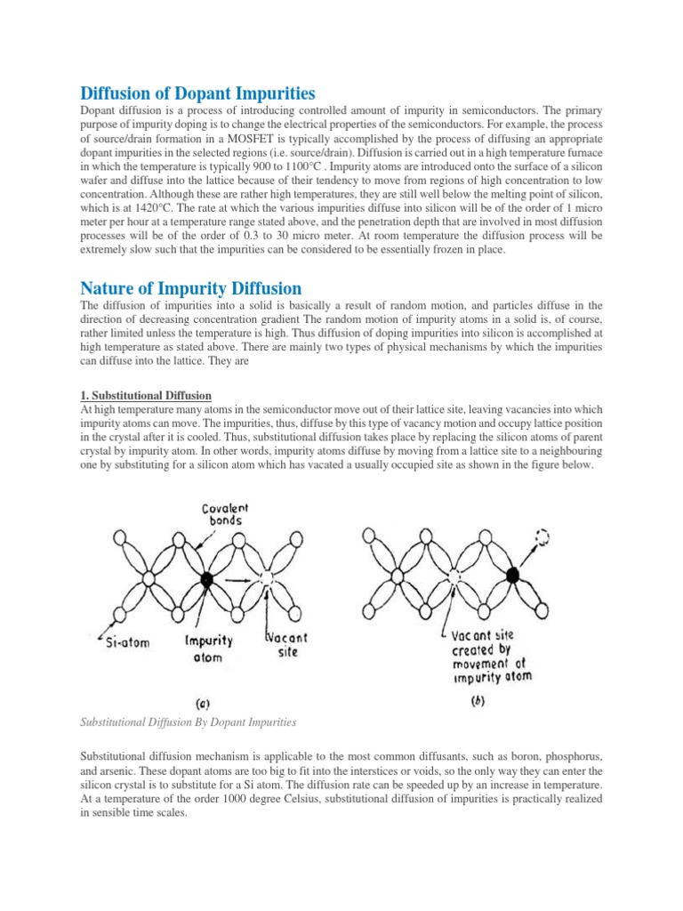 Diffusion of Dopant Impurities | PDF | Doping (Semiconductor) | Diffusion