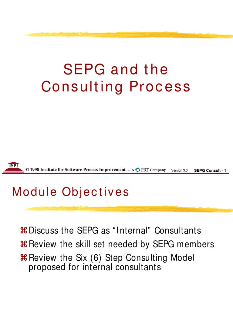 SEPG and The Consulting Process: Ispi © 1998 Institute For Software Process Improvement | PDF ...