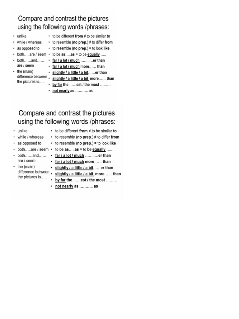 Cambridge Speaking Exam Comparing Pictures Phrases | PDF