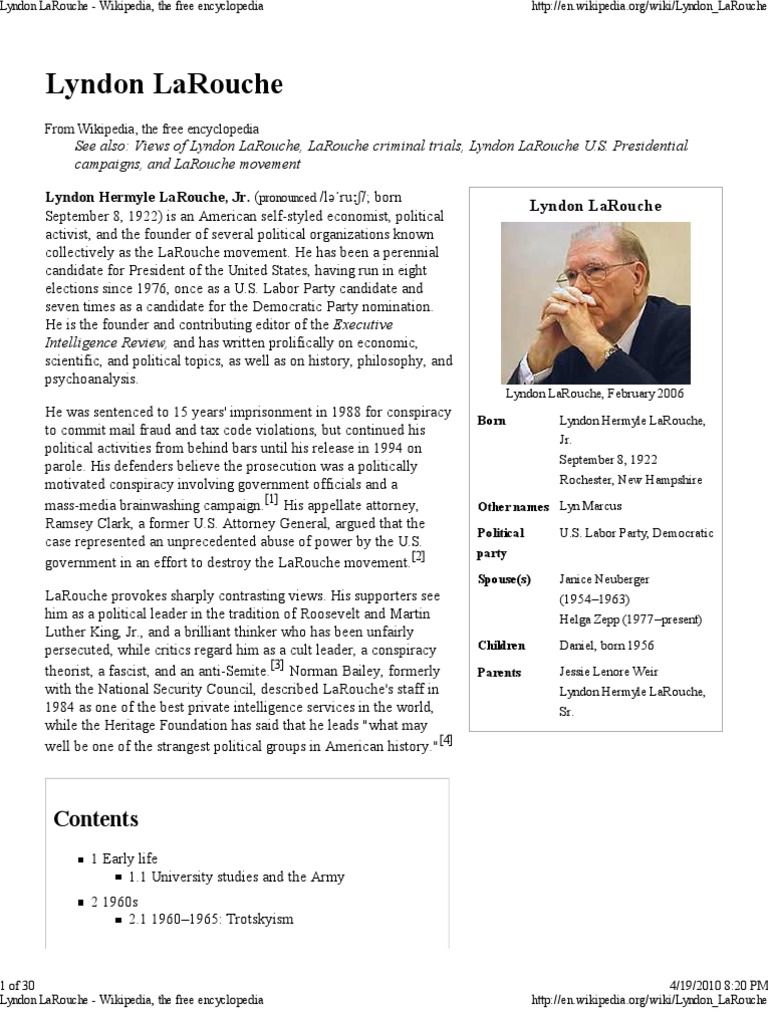 Lyndon LaRouche | PDF | Political Theories