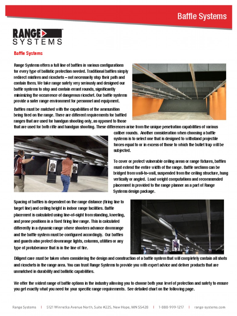 Baffle Systems - Shooting Range | PDF | Projectile Weapons | Projectiles