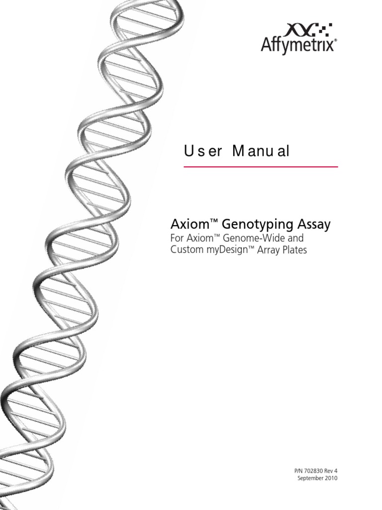 Axiom Genotyping Assay User Manual | PDF | Genome Wide Association Study | Affymetrix