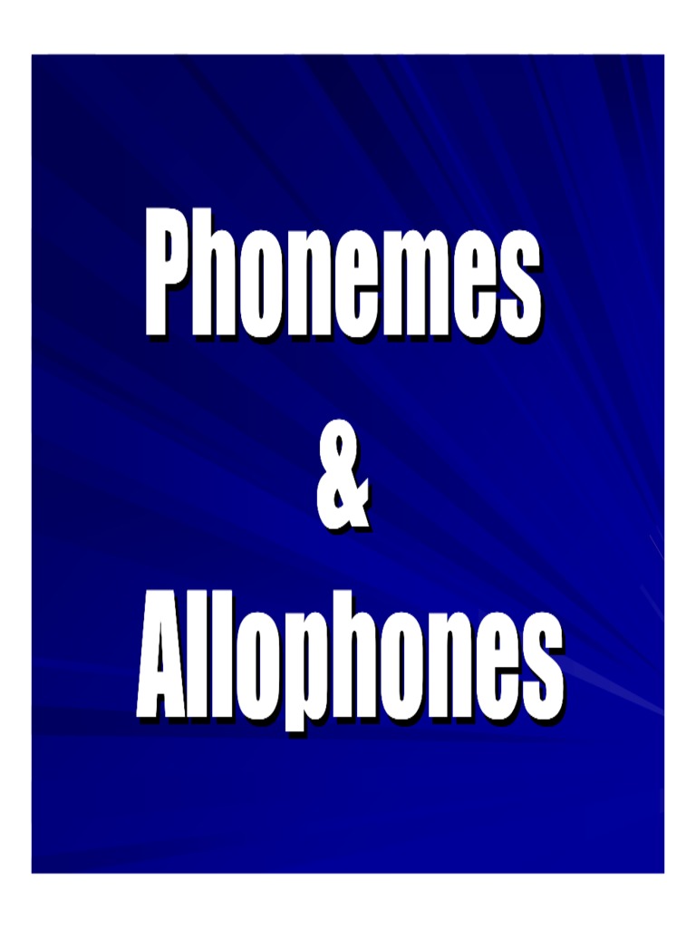 Phonemes&Allophones PDF | PDF | Phoneme | Consonant